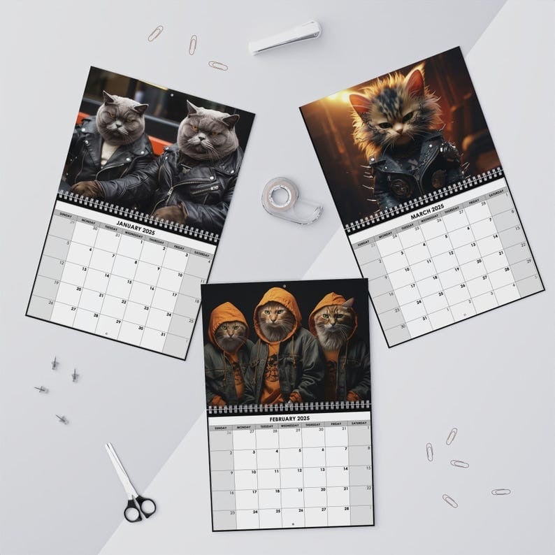 2025 Thug Cat Calendar – moonycozy